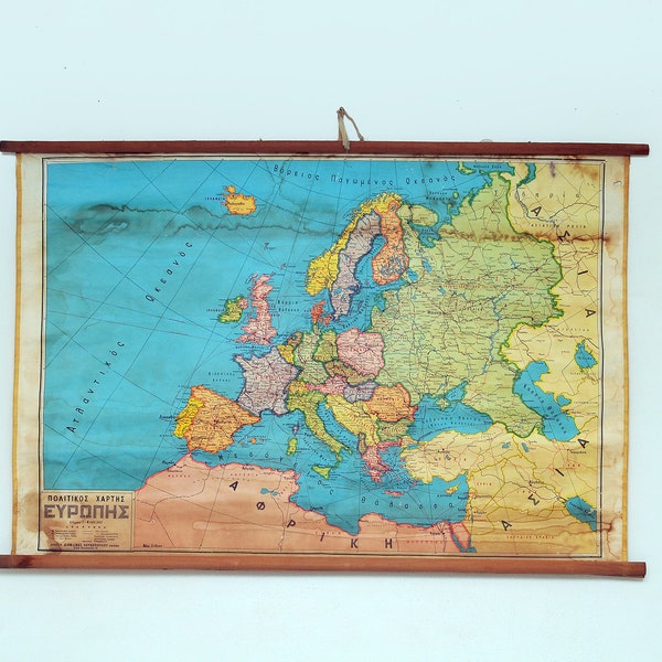 1983 Map of Europe - Etsy Ireland