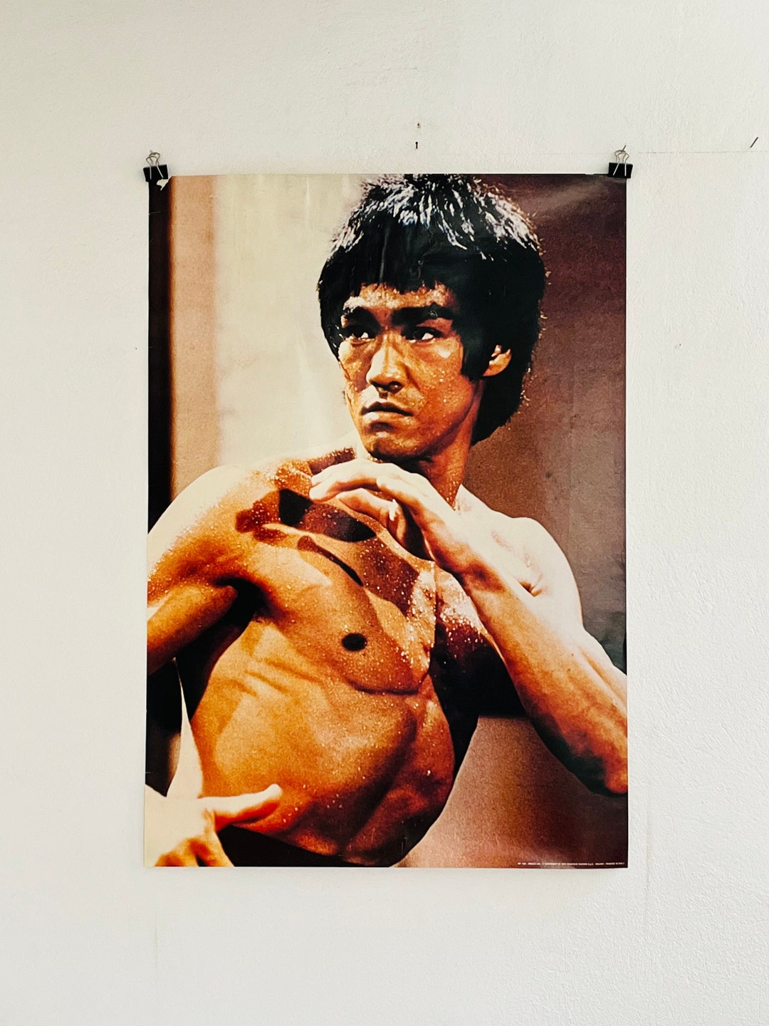 Large 1980s Bruce Lee Original Poster Martial Arts Karate Poster ...