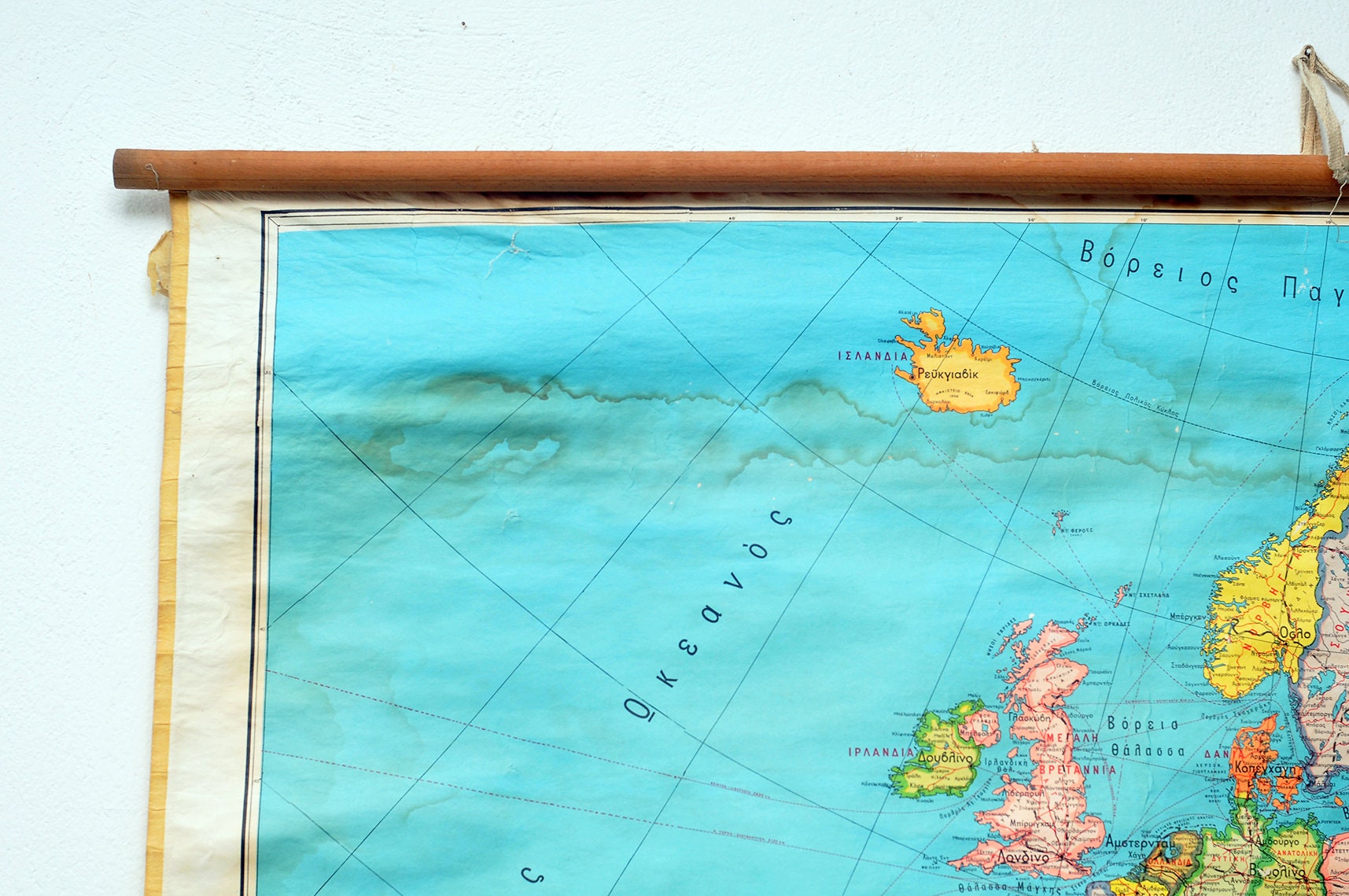 1983 Map of Europe Political School Map Pull Down Chart - Etsy