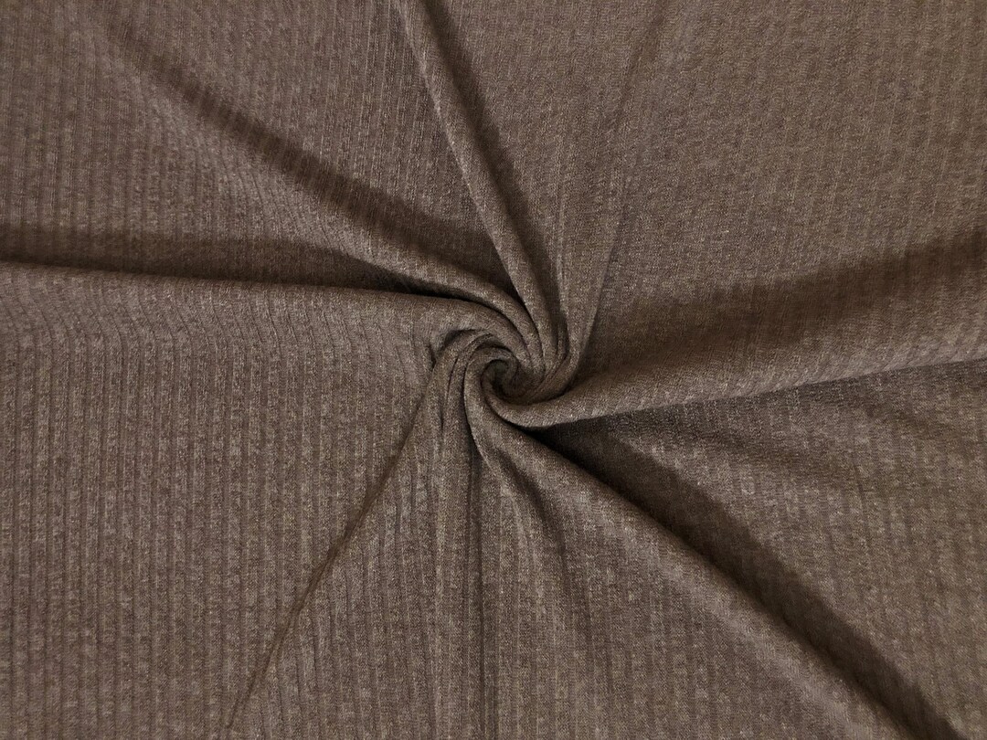 Premium Hacci Rib Knit – Brown Solid Color – 4x4 Sweater Rib-poly/rayon ...