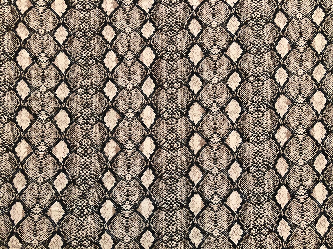 Taupe/black Diamond Snakeskin DTY Brushed Knit Fabric by the Yard - Etsy
