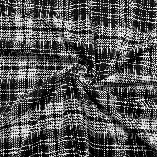 Black and White Plaid Fabric - Etsy