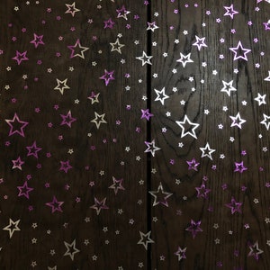 Purple Silver Metallic Stars on Mesh Print Fabric - Etsy