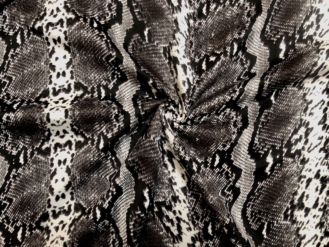 Scuba Techno Fabric-black White Anaconda Snake Skin-sold by the Yard ...