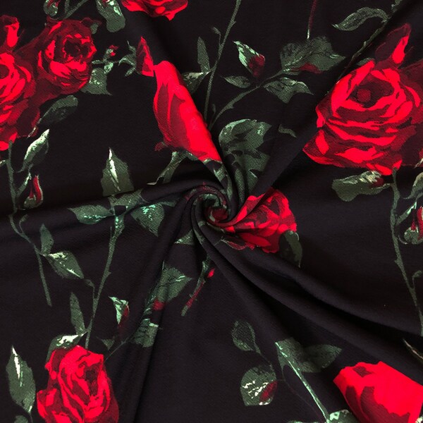 Rose Print Fabric - Etsy