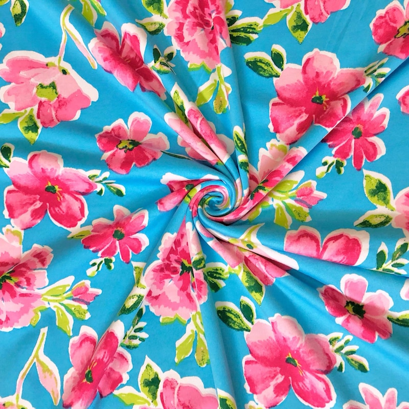 Dty Knit Fabric Floral - Etsy
