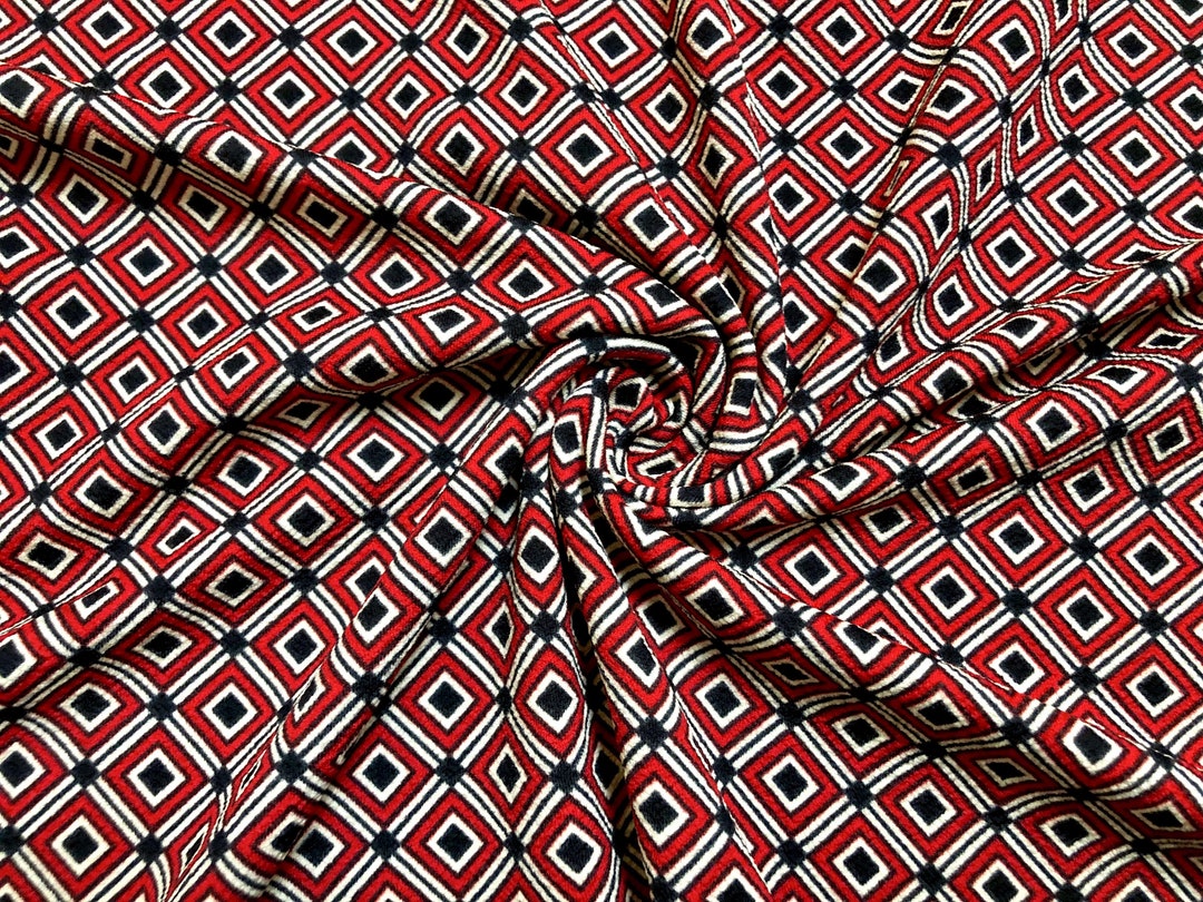 Red White Diamonds Matrix Liverpool Print Fabric - Etsy