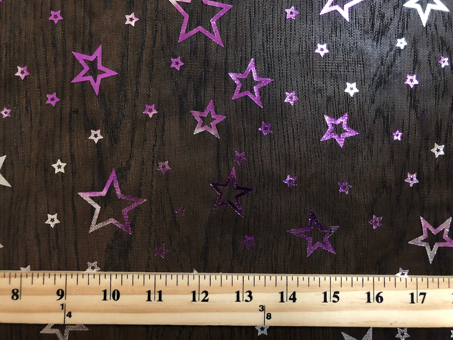 Purple Silver Metallic Stars on Mesh Print Fabric - Etsy