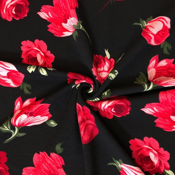Rose Print Fabric - Etsy