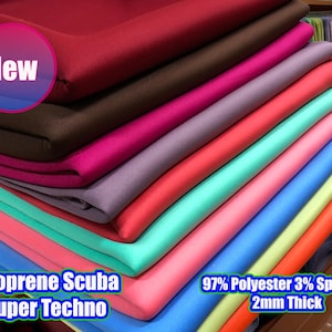 Neoprene Scuba Super Techno Fabric|2mm Thick |solid Colors Collection ...
