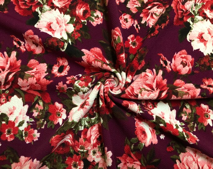 Bordeaux Rot Weiß Oliv Rosen Rosenmuster Stoff - Etsy.de