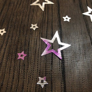 Purple Silver Metallic Stars on Mesh Print Fabric - Etsy