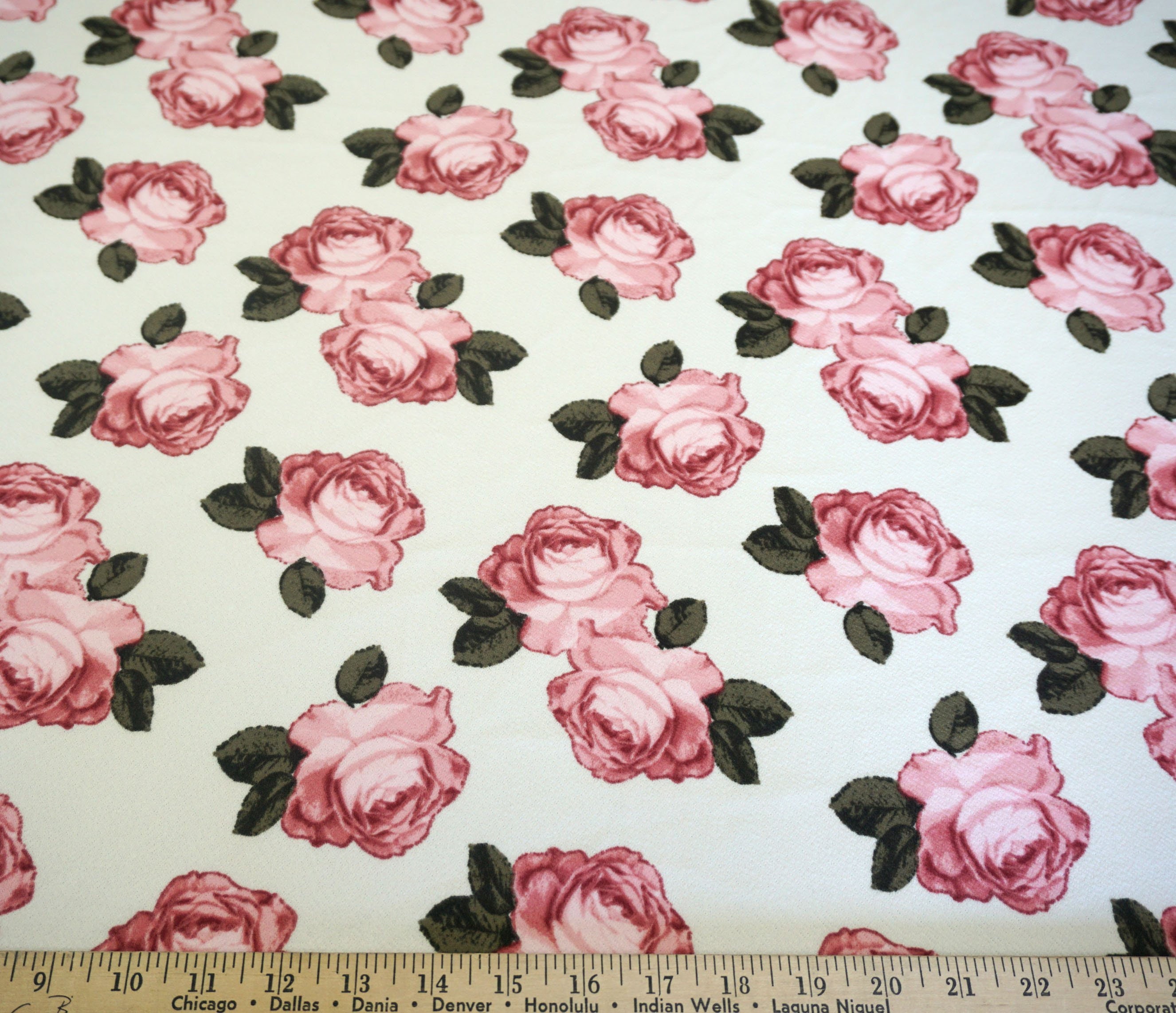 Dyeing & Batik Fabric 2 Way stretch Royal Magenta Yellow Green Roses ...