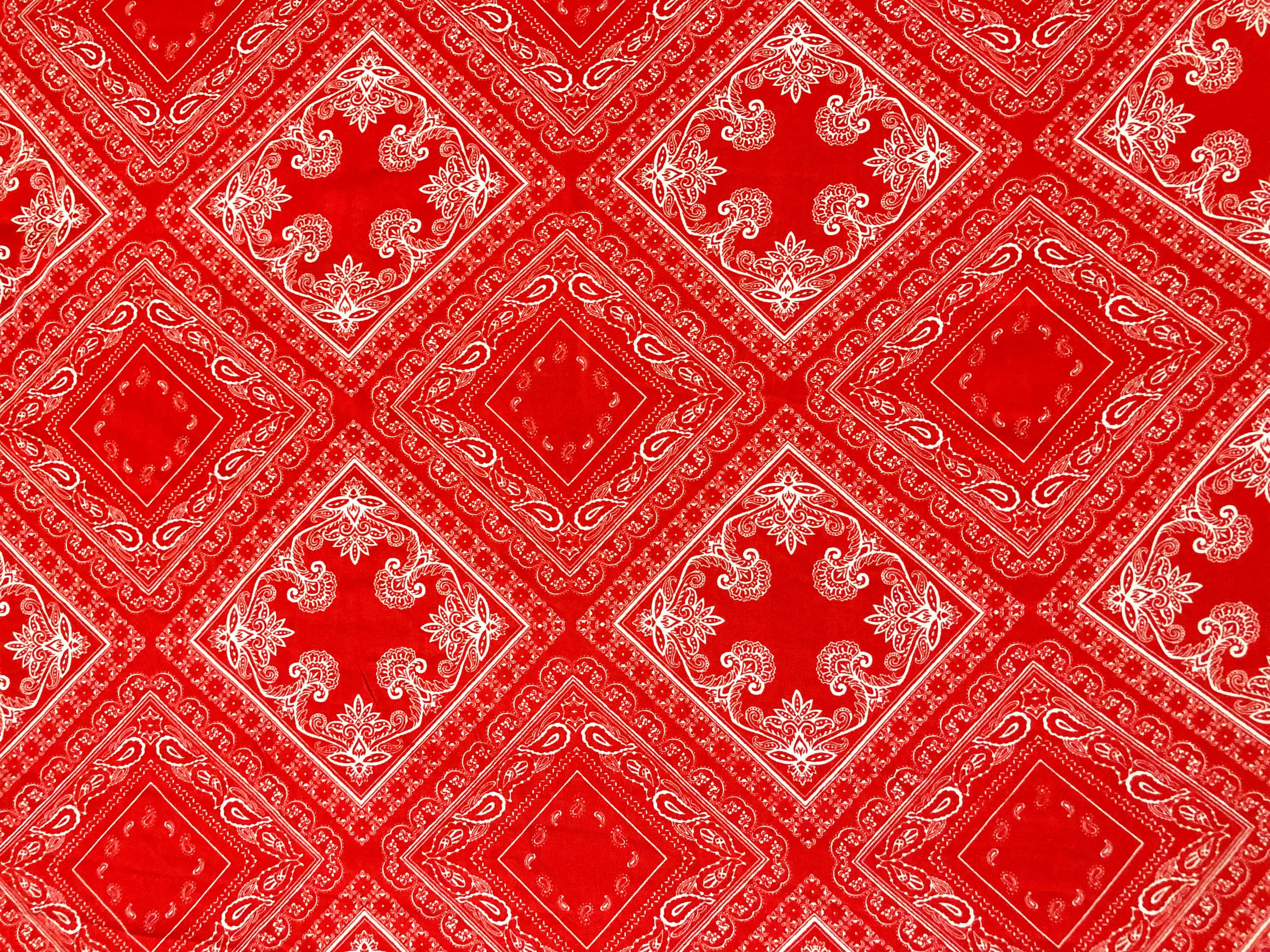 Red/white Bandana Paisley Rayon Challis Fabric by the Yard, 56" Wide - Etsy