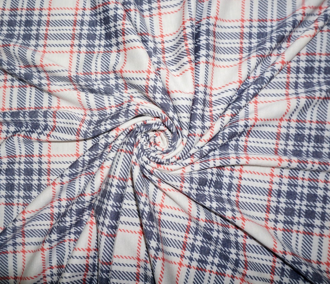 Tela estampada de rayón polivinílico a cuadros gris marfil coral - Etsy ...