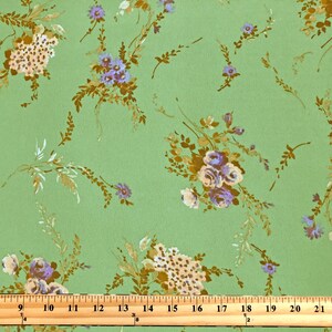 Wool Dobby Printed Fabric-sage Pink Flowers-wdbpr005-sold by the Yard ...