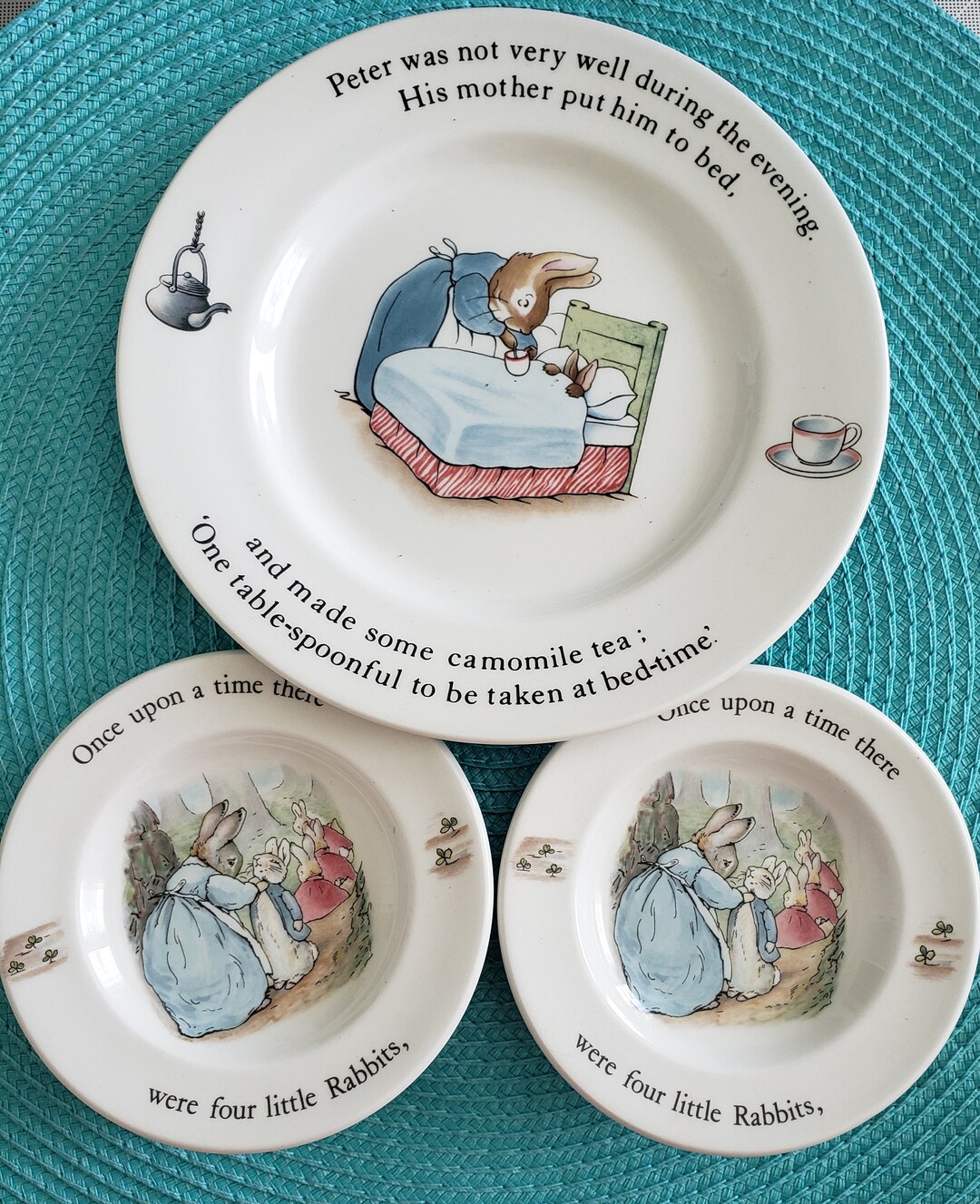 Wedgwood China, Beatrix Potter Design, Peter Rabbit Plates, Fine China ...