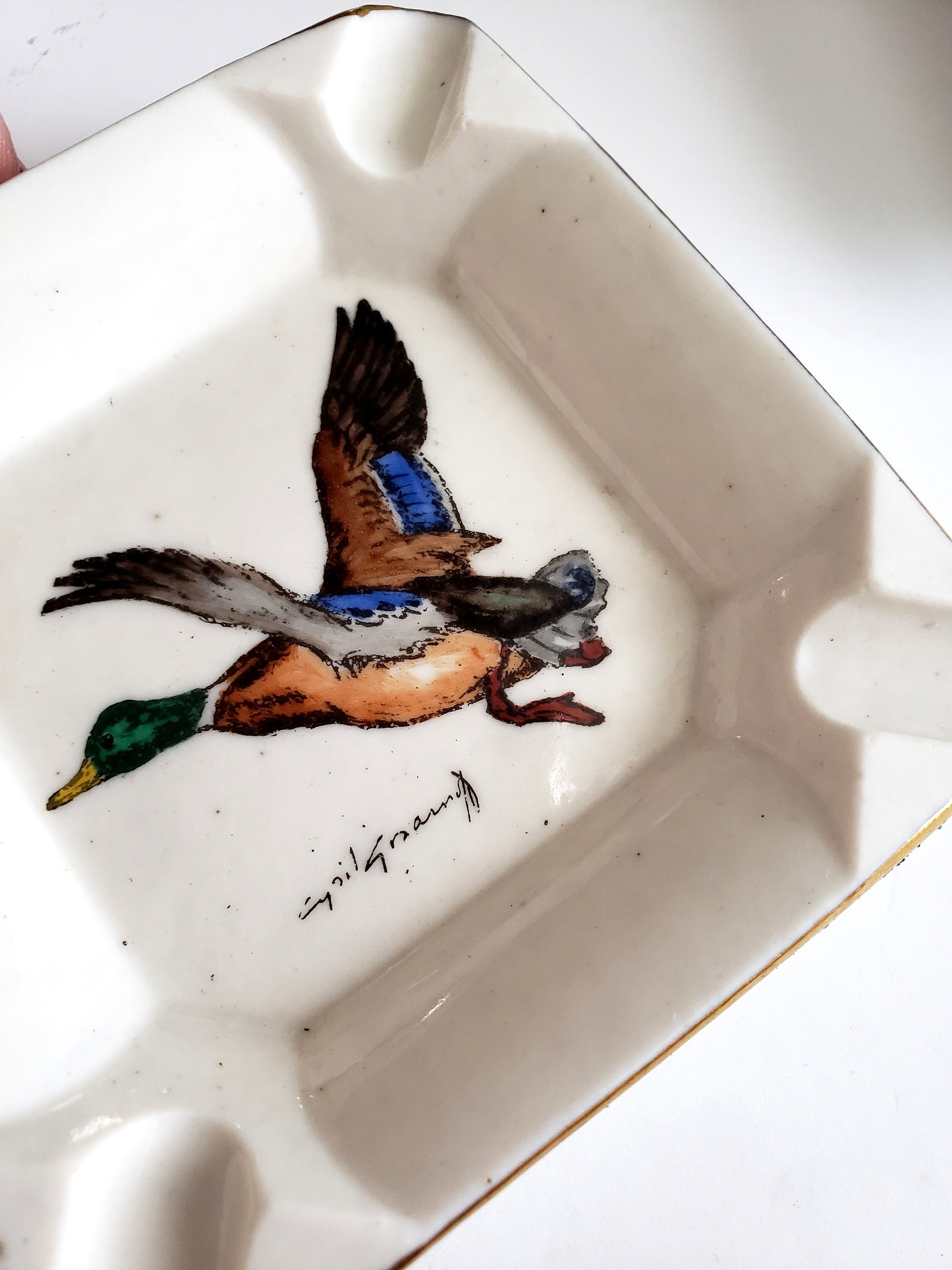 Wild Bird Art, Vintage Ashtrays, Wild Bird Gift, Barware, Gameroom ...