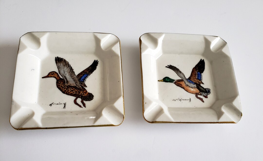 Wild Bird Art, Vintage Ashtrays, Wild Bird Gift, Barware, Gameroom ...