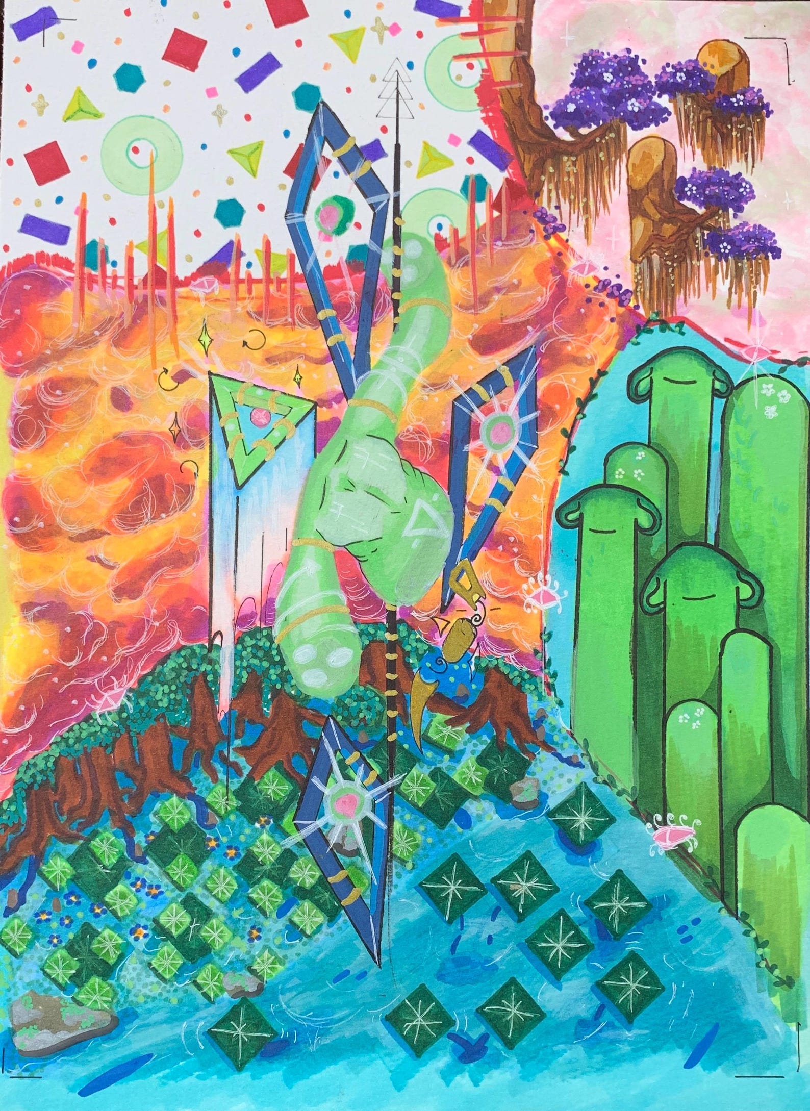Traveling Together - Original Drawing on Watercolor Paper, Framed Wall ...
