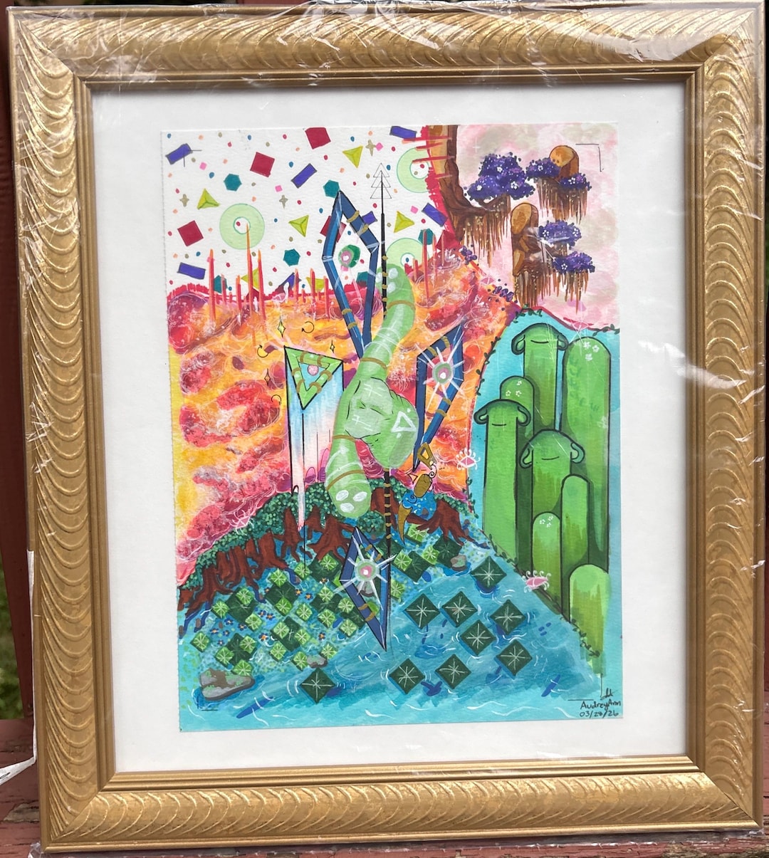Traveling Together - Original Drawing on Watercolor Paper, Framed Wall ...