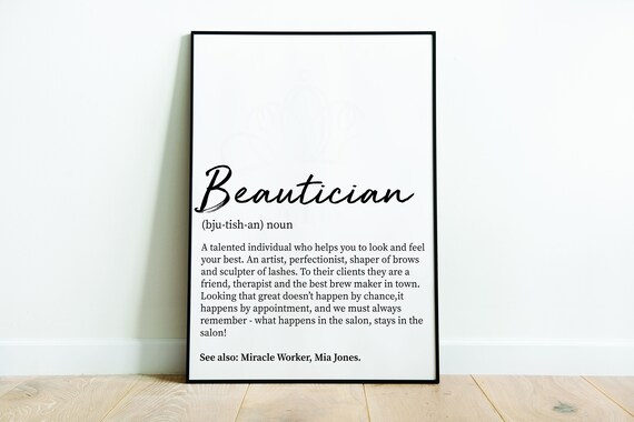 Beautician Definition Digital Print Salon Print Beautician - Etsy