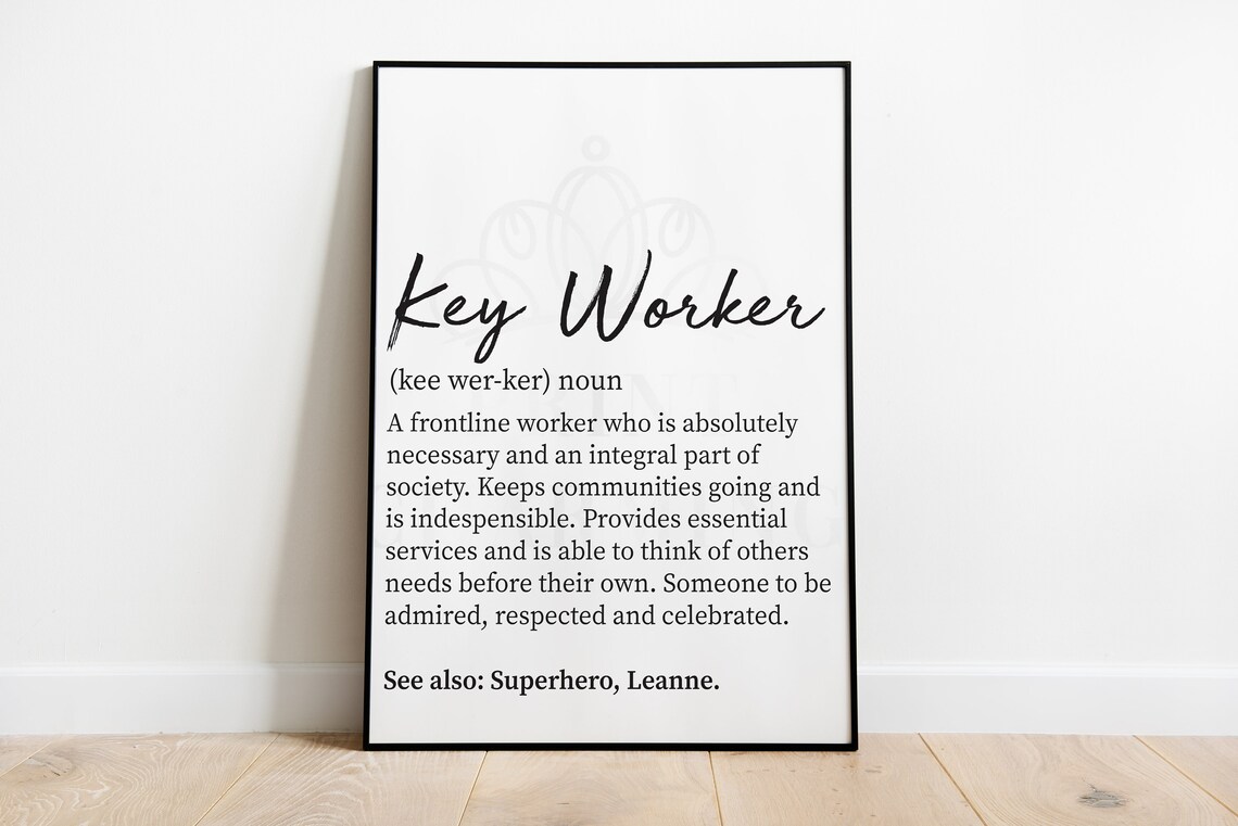 Key Worker Personalised Wall Art Print Key Worker Gift | Etsy UK