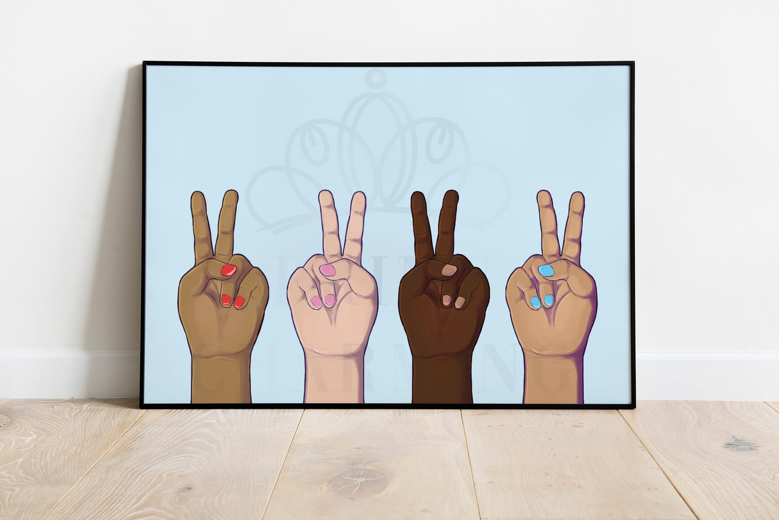 Girl Gang Peace Signs Print Peace Sign Hands Diversity - Etsy UK