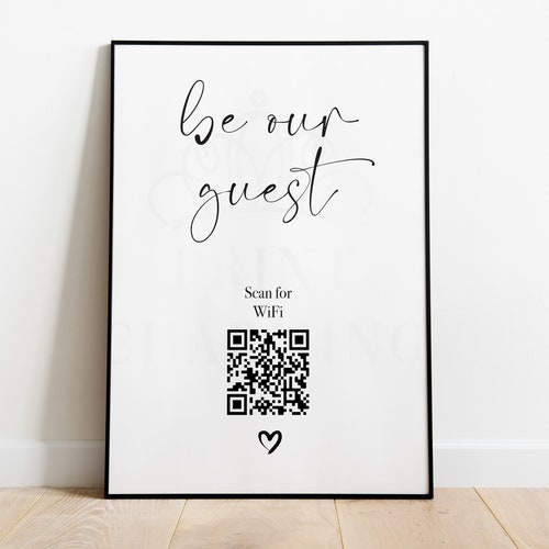 Personalised Wifi Sign QR Code Scanner Guest Wifi Password - Etsy