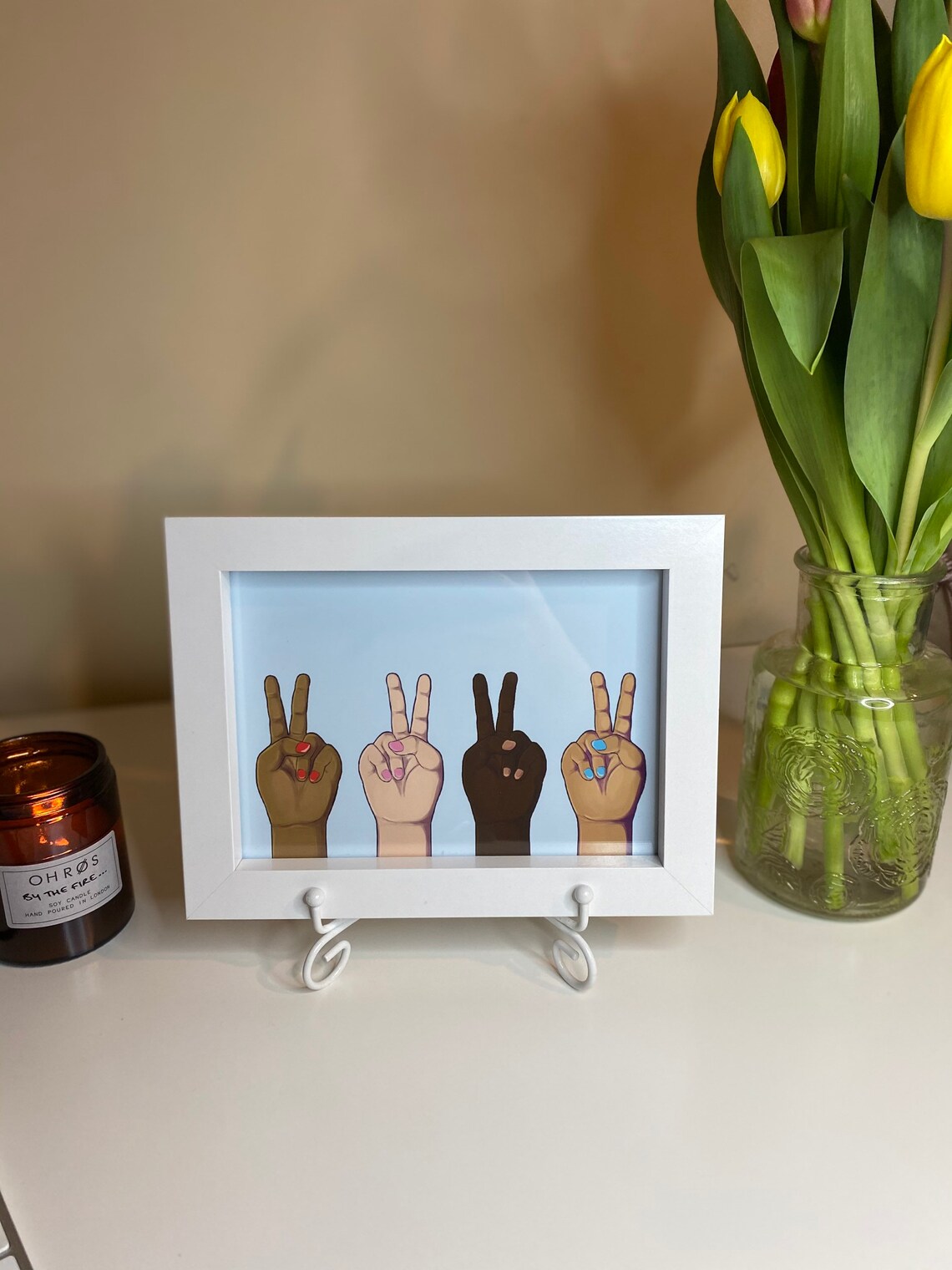 Girl Gang Peace Signs Print Peace Sign Hands Diversity - Etsy UK