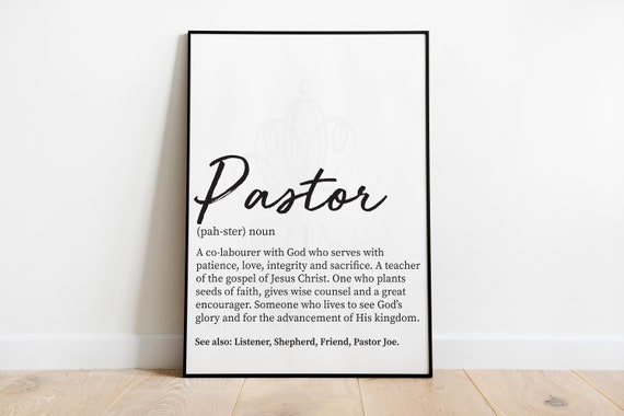 Pastor Definition Digital Print Pastor Gifts Church Leader - Etsy
