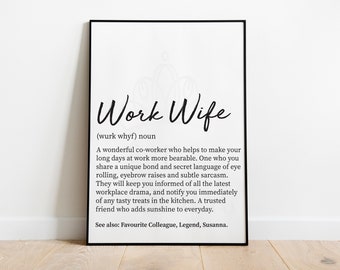 Work Spouse Definition Print, Work Spouse Gift, Work Pal, Work ...