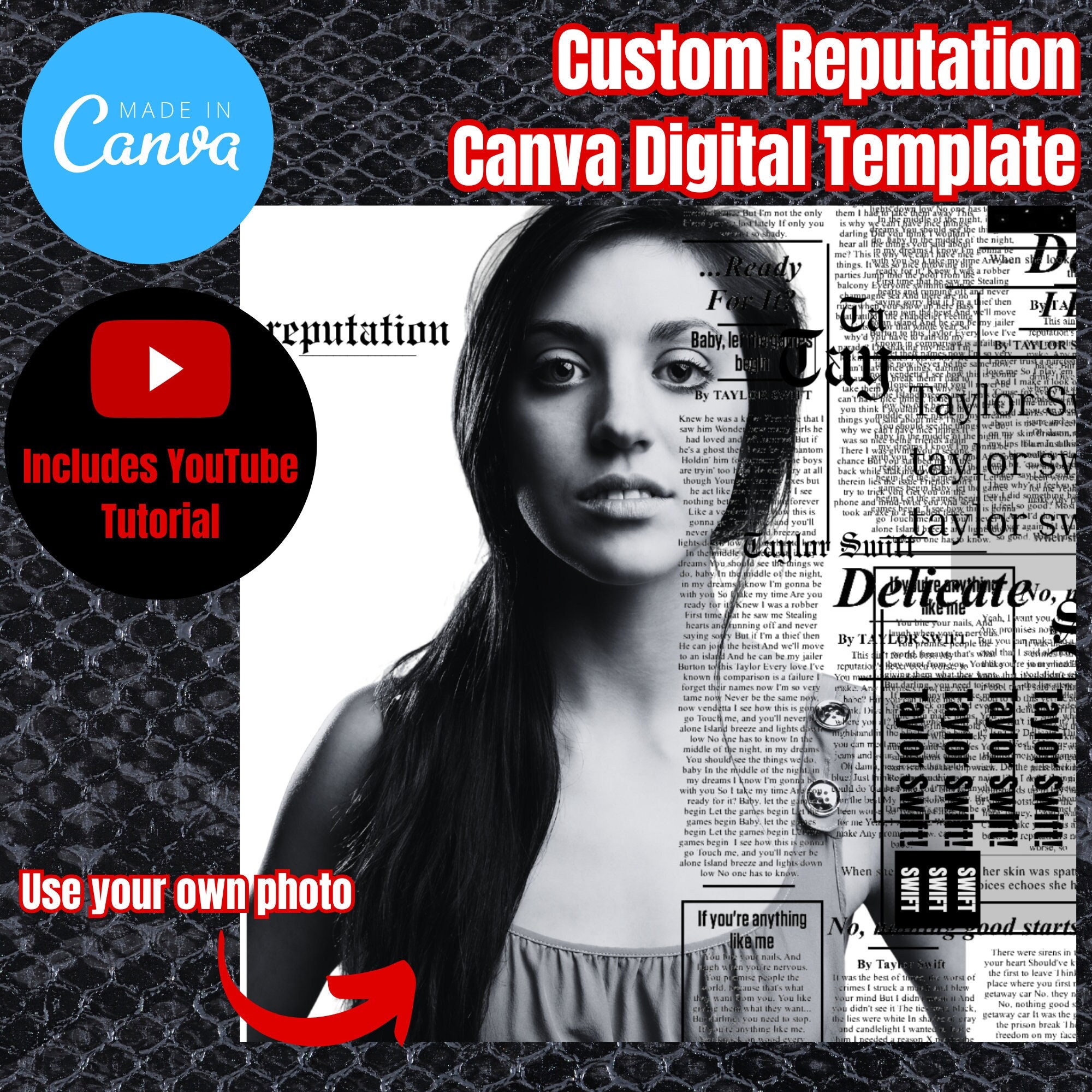 Custom Reputation Canva Template Graphic Digital Download Poster ...