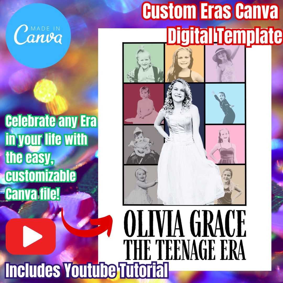 Custom Eras Tour Canva Template Graphic Digital Download Poster Digital ...