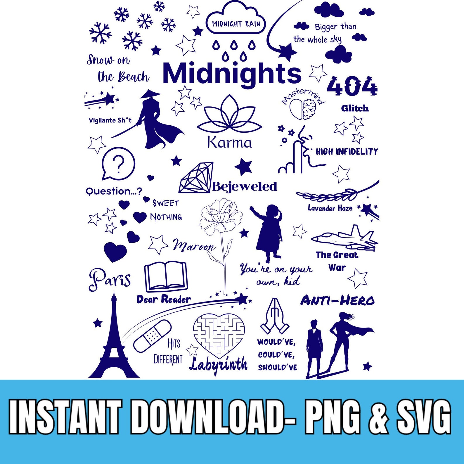 Midnights Png, Midnights SVG, Midnights Album, Midnights Songs, Print & Cut Files, Midnights ...