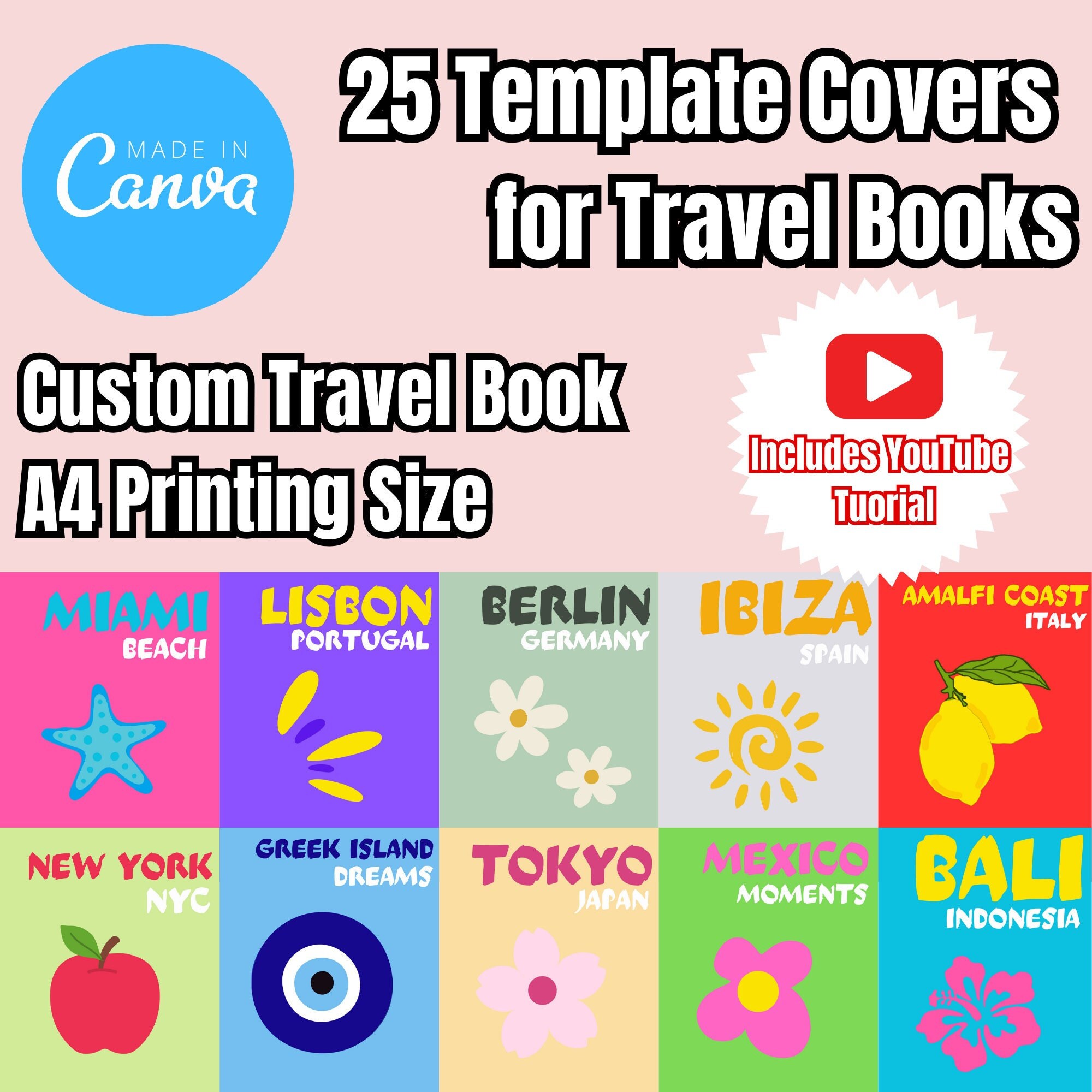 Set of 25 Travel Coffee Table Book Cover Templates, Luxury, Cruising ...