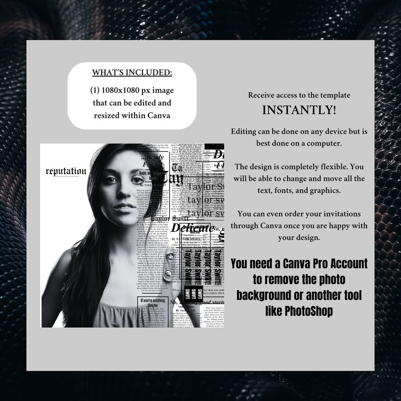 Custom Reputation Canva Template Graphic Digital Download Poster ...