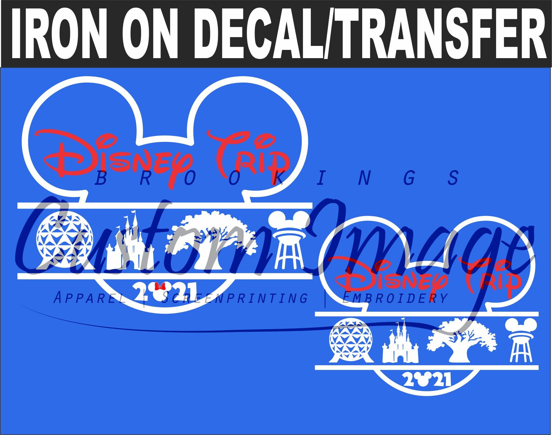 Disney Iron On. Disney Decal. Disney Shirts. 2021 Family. | Etsy