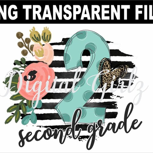 2nd Grade PNG Instant Download Sublimation Rainbow - Etsy