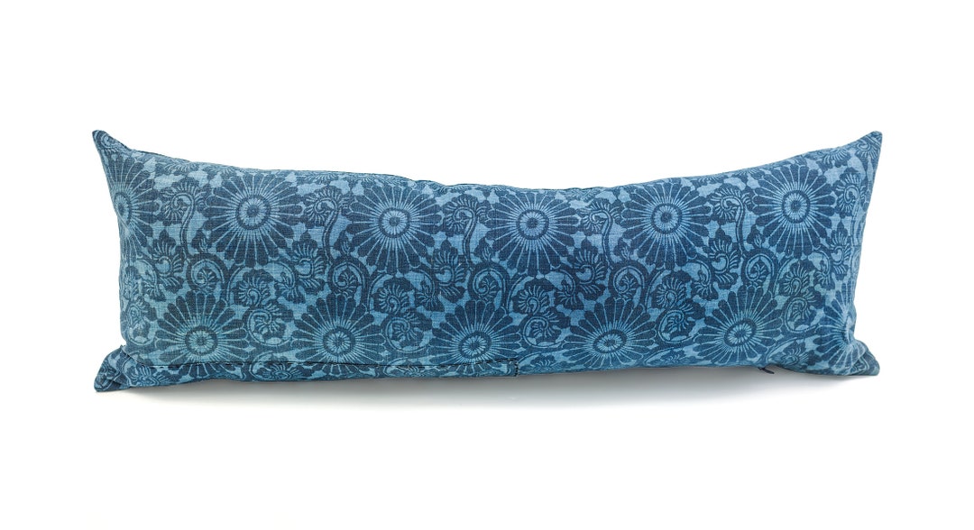Antique Japanese Boro Katazome Indigo Dyed Floral Long Pillow - Etsy