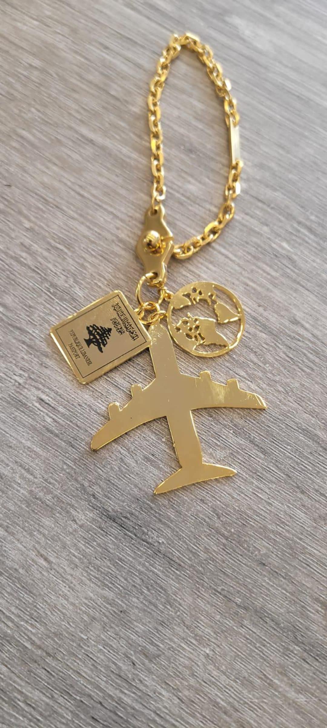Lebanon-syria and Iraq Inspired Gold Keychain Set | Airplane, Map ...