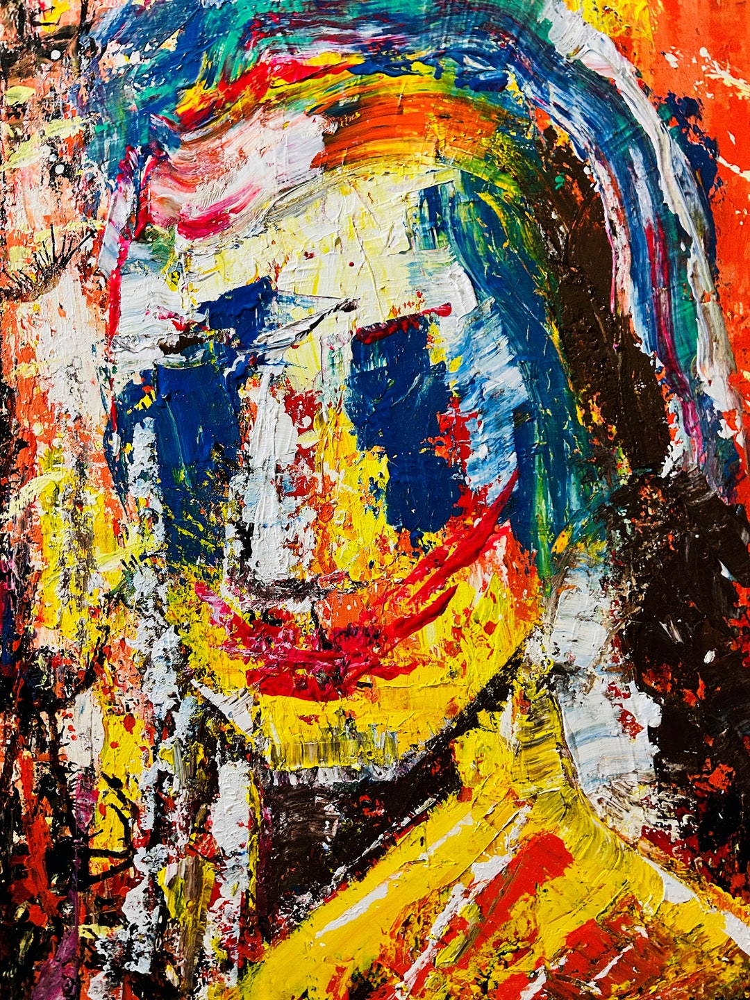 Distorted Joker Abstract Painting | Handmade Painting | Acrylic on ...