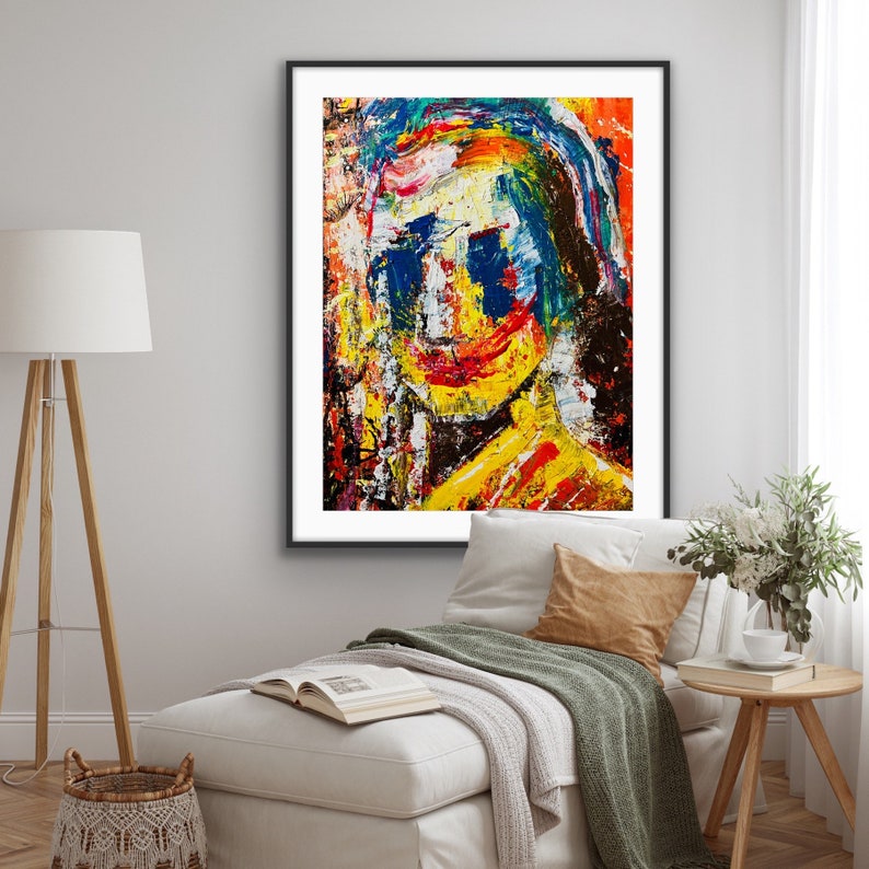 Distorted Joker Abstract Painting Handmade Painting Acrylic on Canvas ...