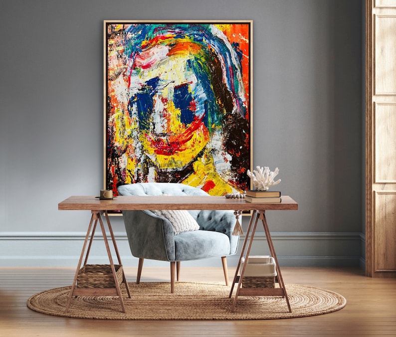 Distorted Joker Abstract Painting | Handmade Painting | Acrylic on ...