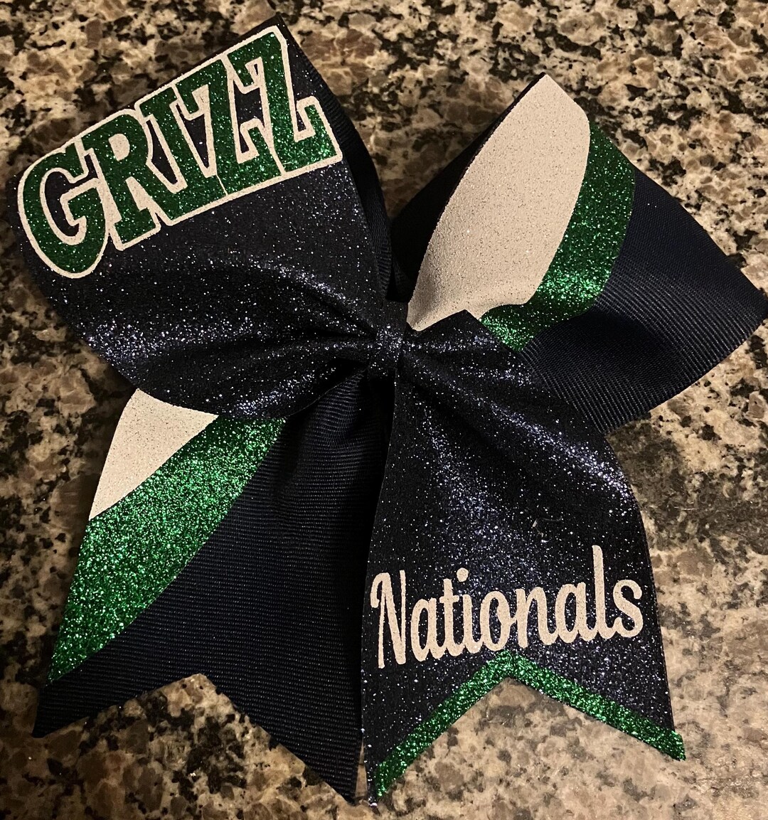 Green Custom Cheer Bow. Swish Design. Great Gameday Cheer Bow ...
