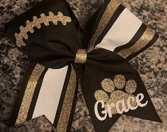 Captain Cheer Bow/ Your Text on Cheer Bow/ Senior Cheer Bow/ Custom ...