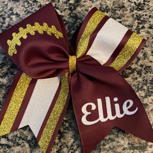 Football Cheer Bow With Laces. Red Black and White Custom Cheer Bow ...