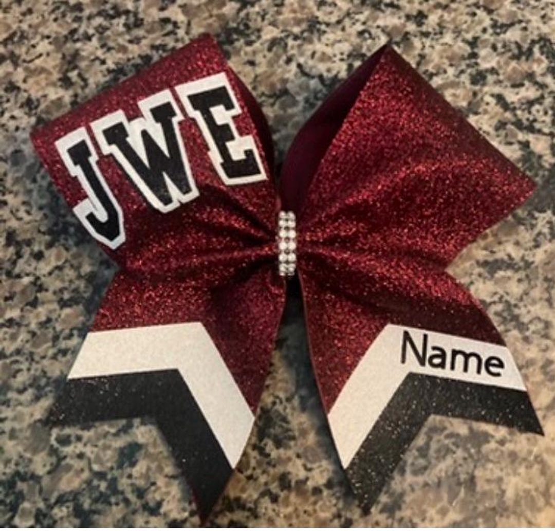 Cheerleader Bow With Chevron Tails and Outlined Name/fully Customizable ...