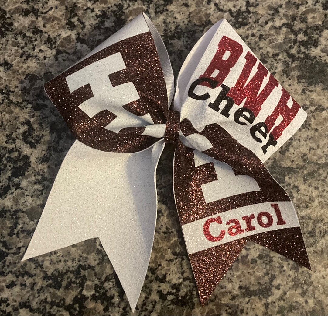 Football Cheer Bow With Football Laces and Name on Tail. Bow Has Team ...