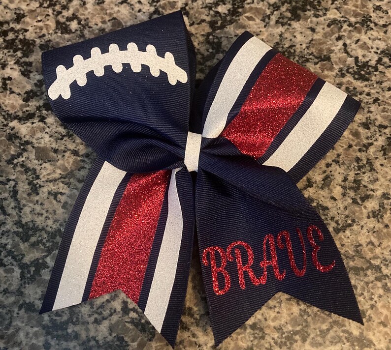 Football Cheer Bow With Laces and Pawprint. Burgundy, Maroon Cheer Bow ...
